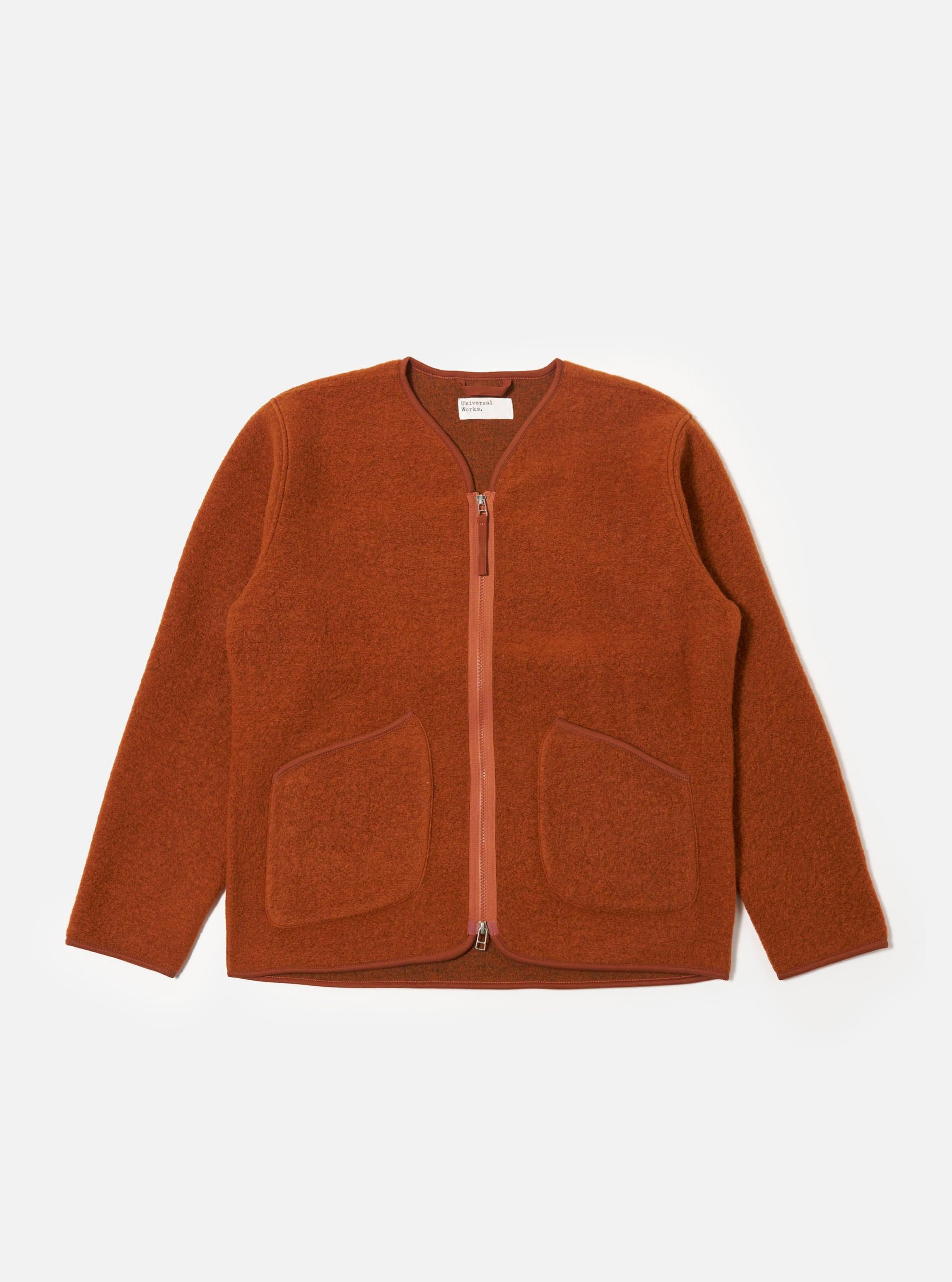 Men's Rust Wool Fleece Zip Liner Jacket – Universal Works