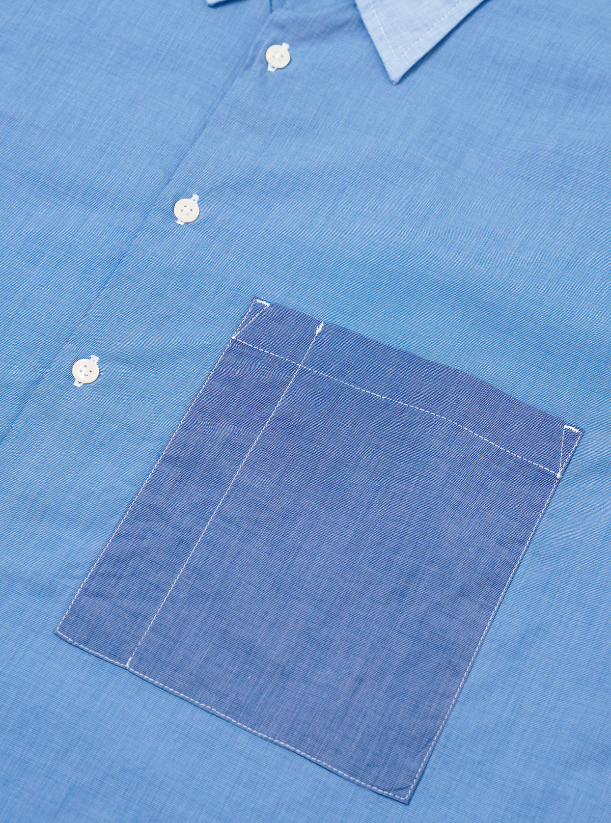 Men's Sky/Blue Fil A Fil Mixed Square Pocket Shirt – Universal Works