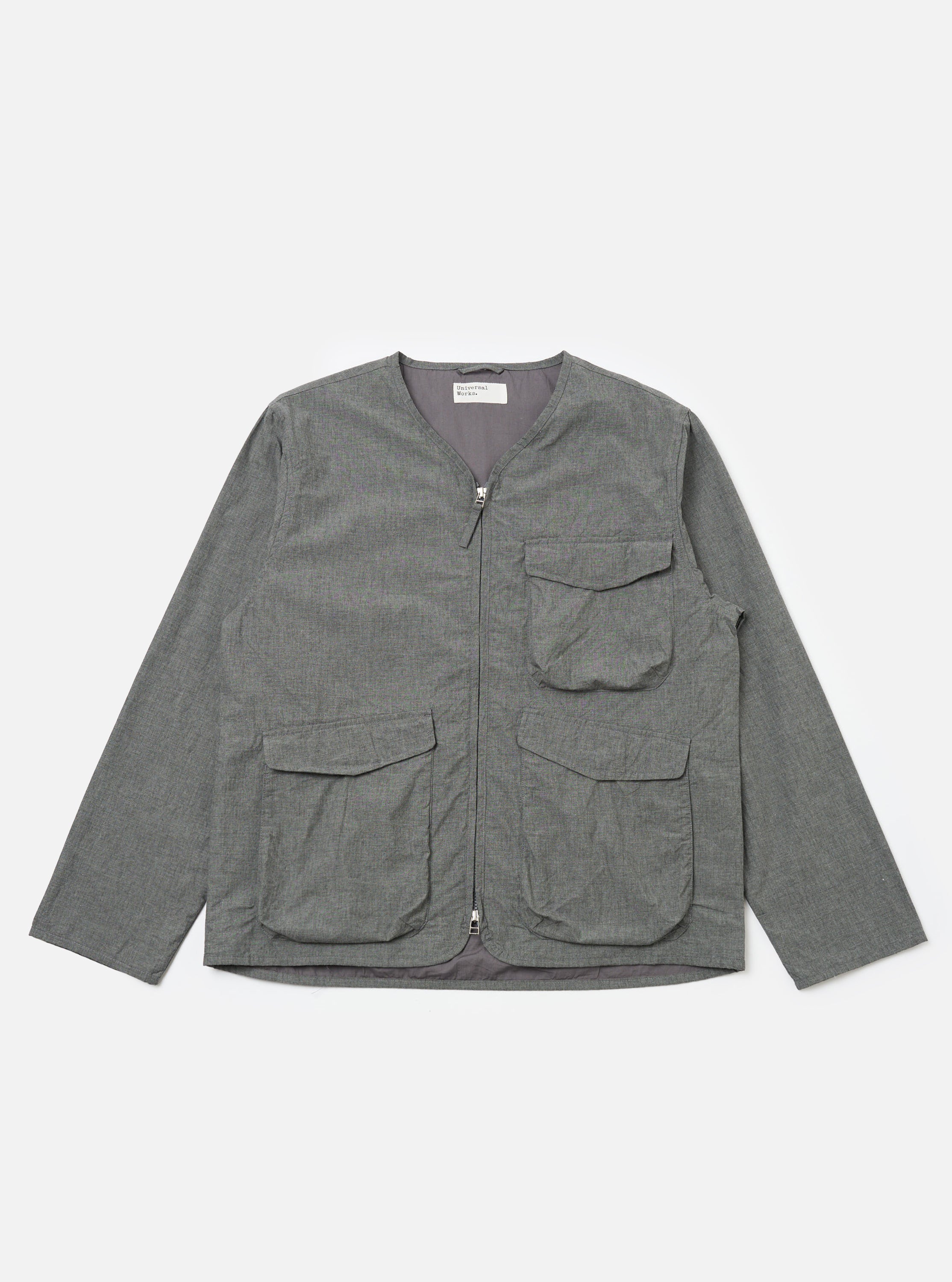 Universal Works Charcoal Organic Chambray Parachute Liner Jacket | King ...
