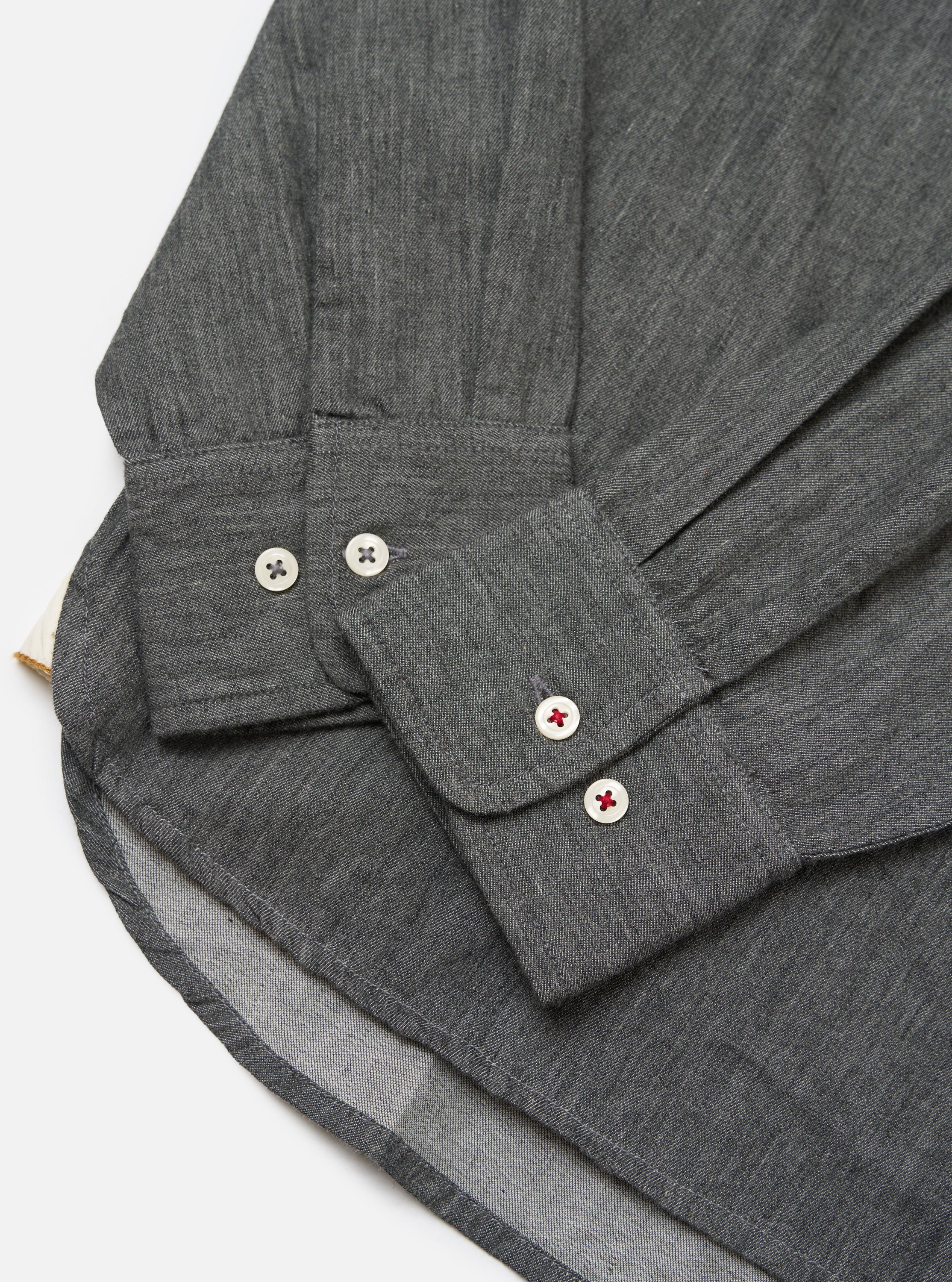 Universal Works Charcoal Brushed Organic Cotton Square Pocket Shirt ...