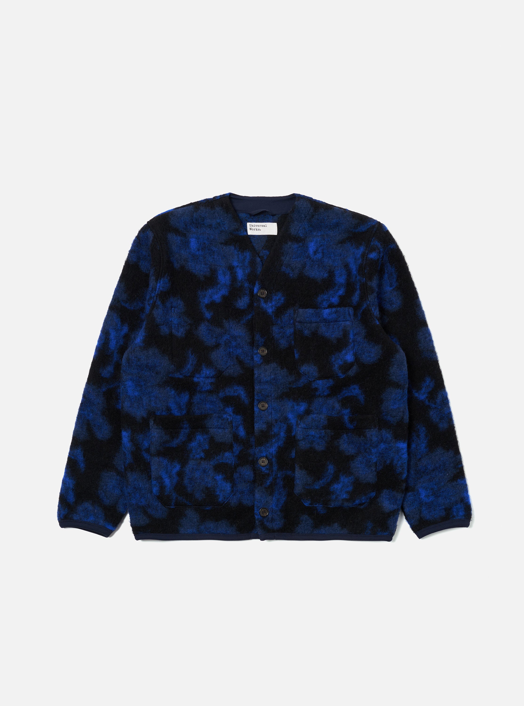 Universal Works Blue Flower Fleece Cardigan | King's Cross