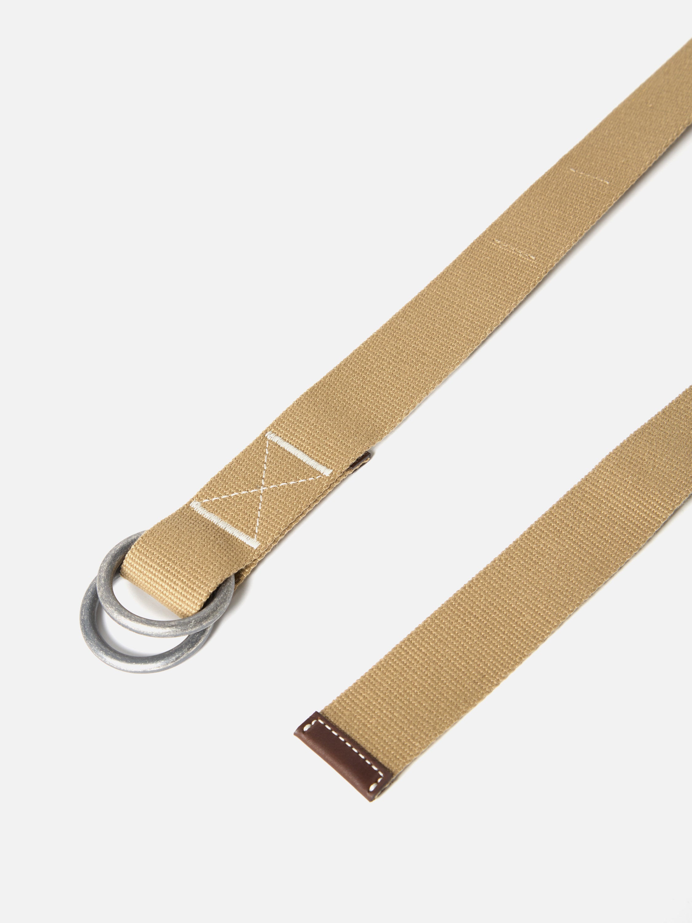 Universal Works Sand Canvas Webbing O Ring Belt | King's Cross